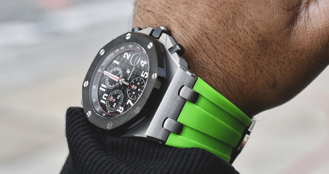 Audemars Piguet Royal Oak Offshore Lime Green Rubber Strap (Tang Buckle)