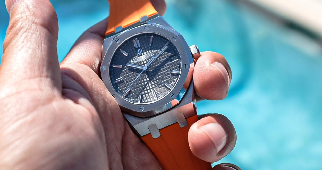 Rubber Strap for Audemars Piguet Royal Oak (41mm) - Tangerine Orange ...