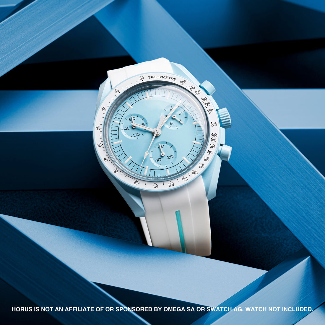 Rubber Strap for Swatch x Omega Moonswatch - Corsa Graphite & White