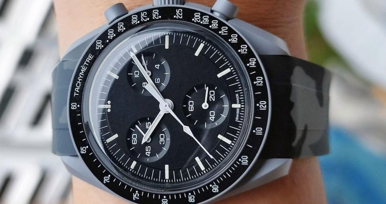 Rubber Strap for Swatch x Omega Moonswatch - Graphite Camo – Horus ...