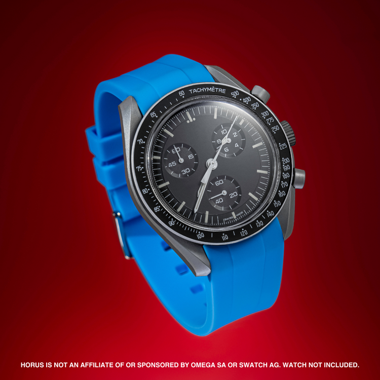 Rubber Strap for Swatch x Omega Moonswatch - Gulfstream Blue – Horus ...