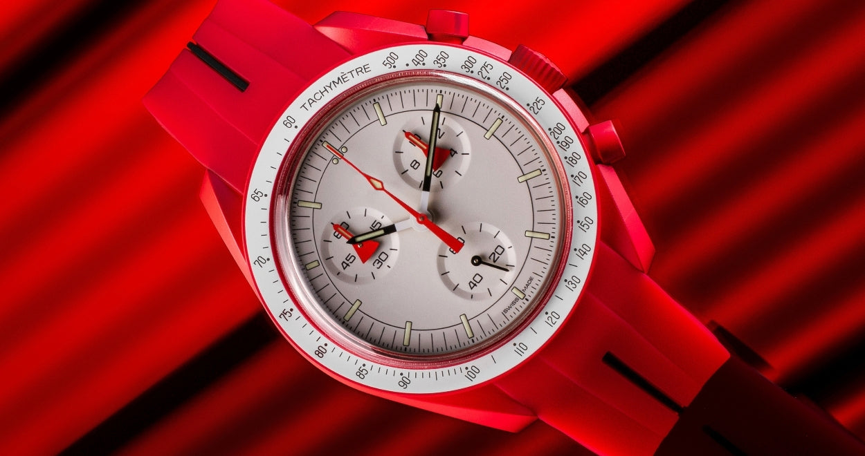 Rubber Strap for Swatch x Omega Moonswatch - Corsa Red & Black – Horus ...